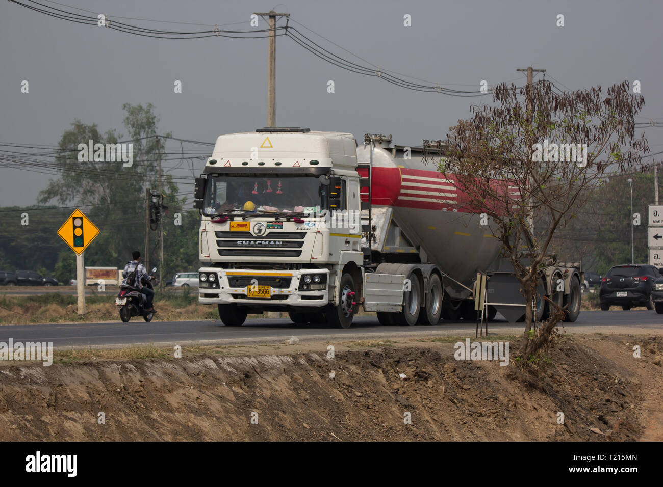 Chiangmai, Thailand - March 27 2019: Cement truck of Phadungrit company ...
