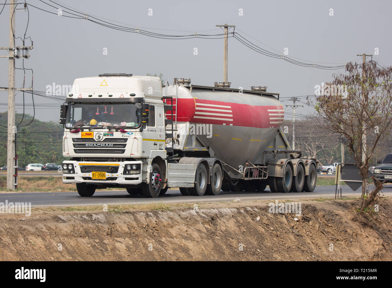 Chiangmai, Thailand - March 27 2019: Cement truck of Phadungrit company ...