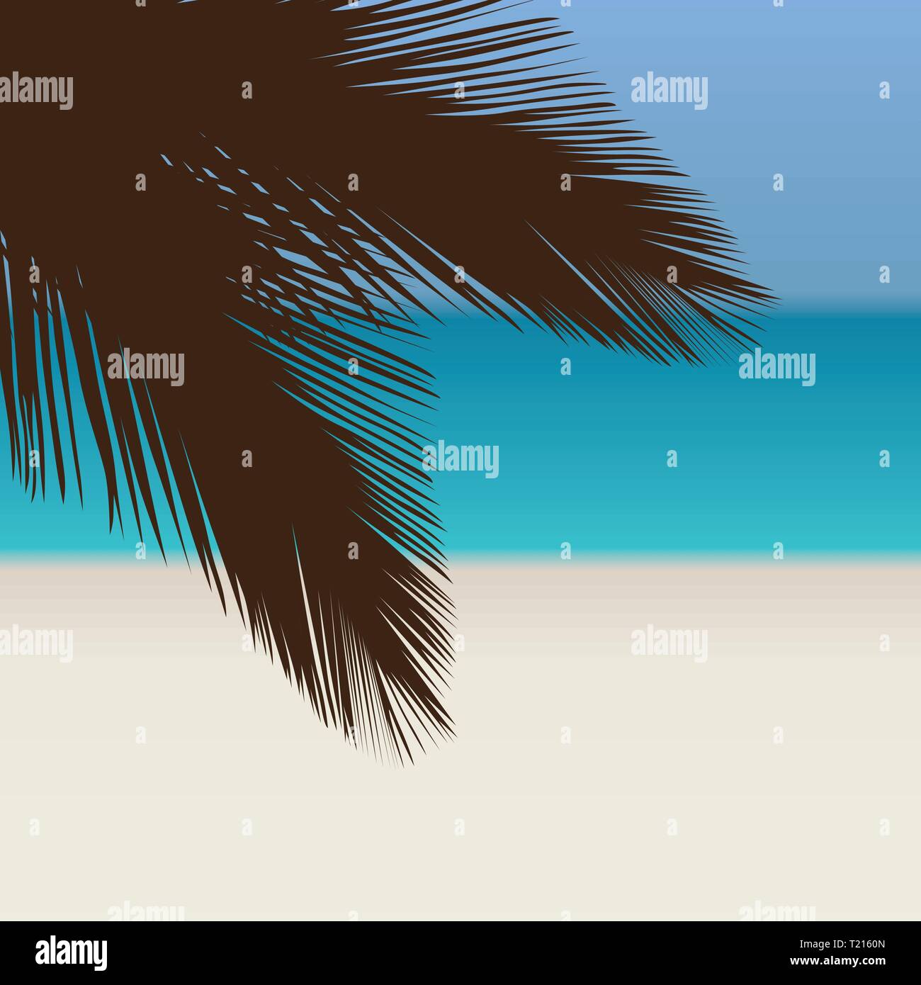 Tropical palm beach sea Stock Vector Images - Alamy