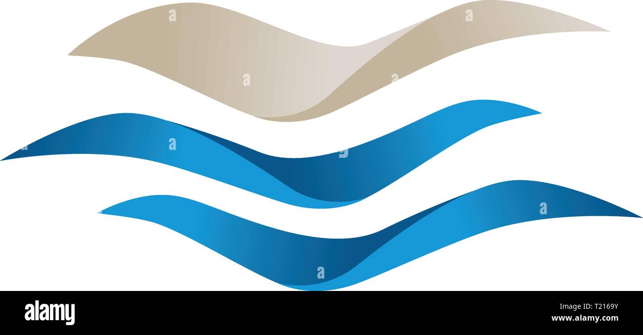 abstract sea waves and sand beach, logo element Stock Vector Image ...