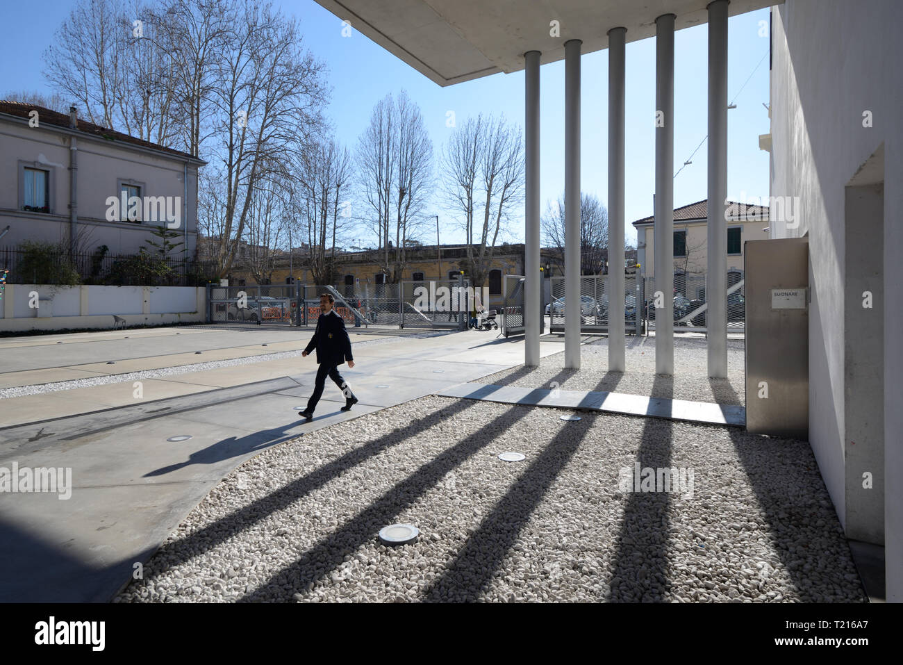Metal Columns at Entrance to the MAXXI Art Gallery or Art Museum ...