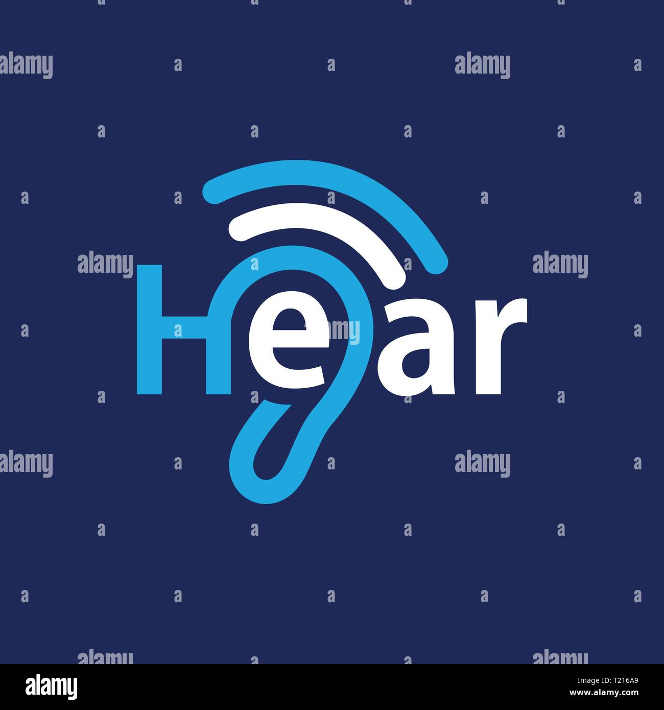 Hear ear with shield logo icon vector template Stock Vector Image & Art ...