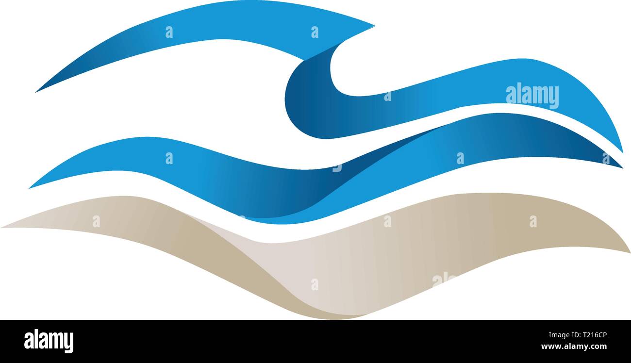 abstract sea waves and sand beach, logo element Stock Vector Image ...