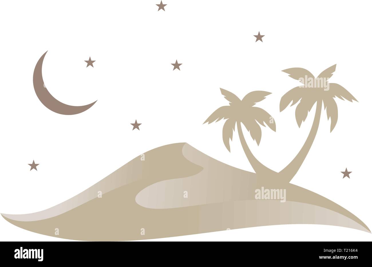 dune with palms, night scene. logo icon Stock Vector Image & Art - Alamy
