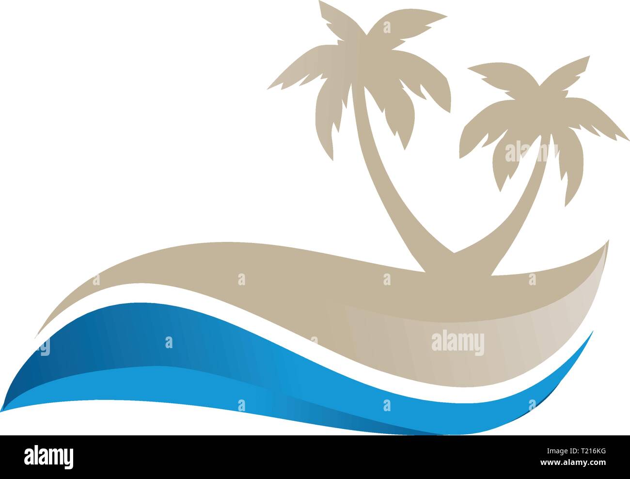 beach, sea and palms. abstract logo element Stock Vector Image & Art ...
