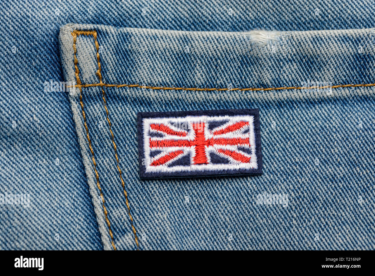 Great Britain flag embroidered patch Stock Photo - Alamy