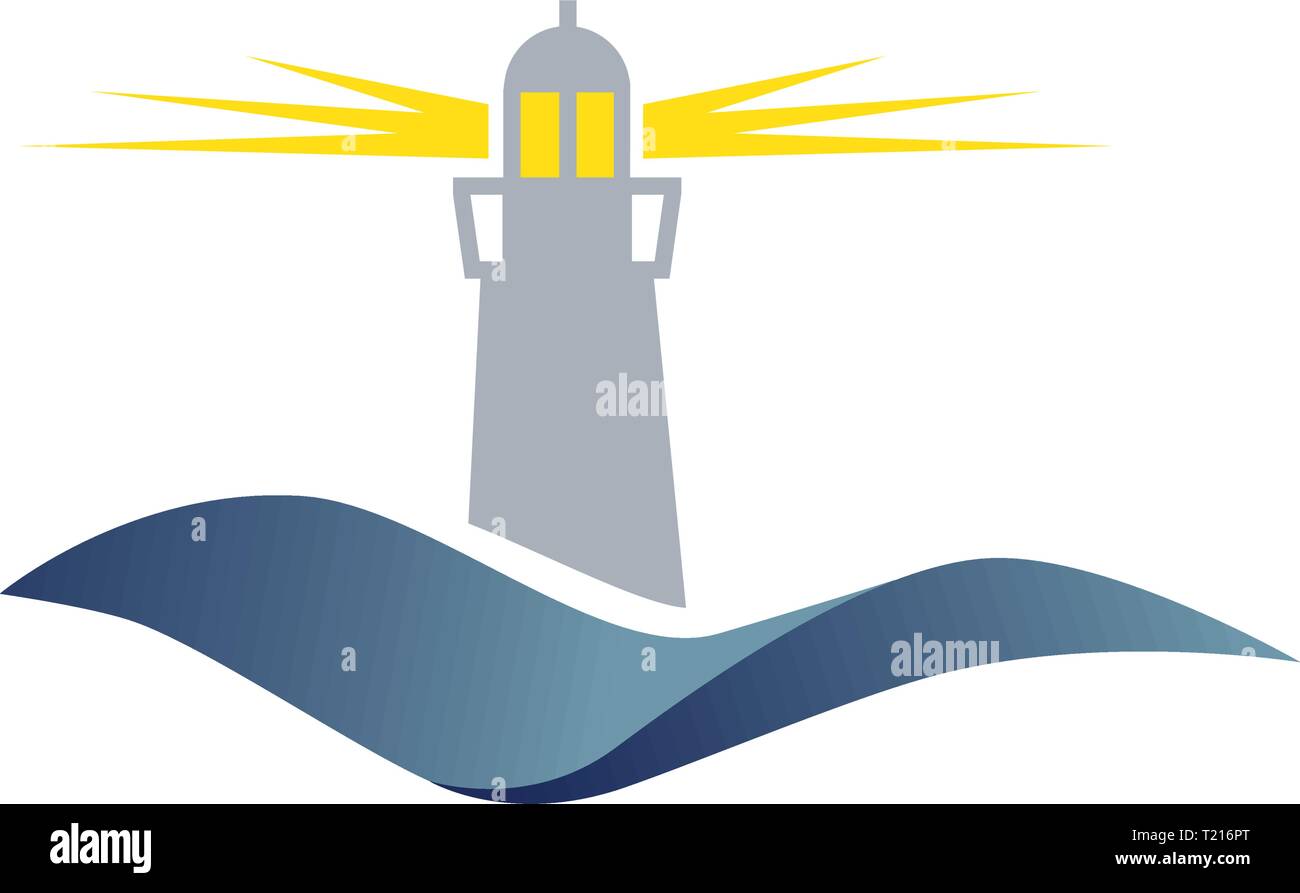 lighthouse and ocean waves, logo icon Stock Vector Image & Art - Alamy