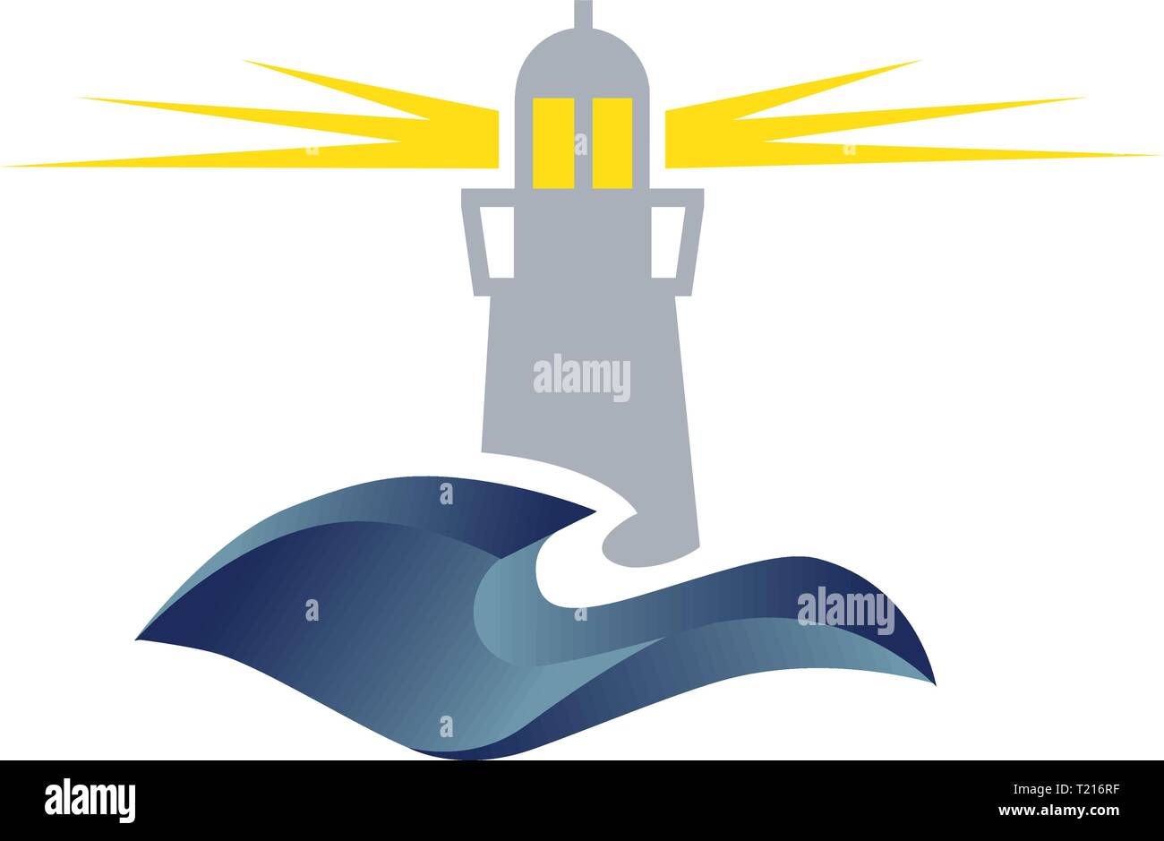 lighthouse and ocean waves, logo icon Stock Vector Image & Art - Alamy