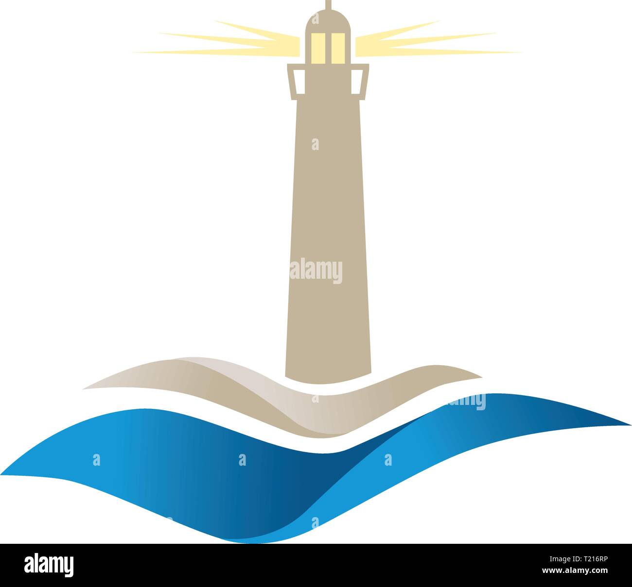 lighthouse and ocean waves, logo icon Stock Vector Image & Art - Alamy