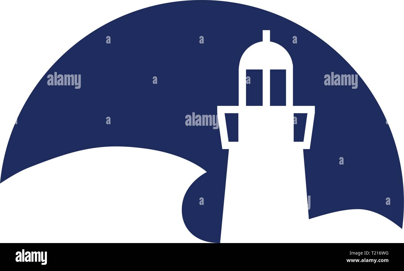 lighthouse and ocean waves, logo icon Stock Vector Image & Art - Alamy