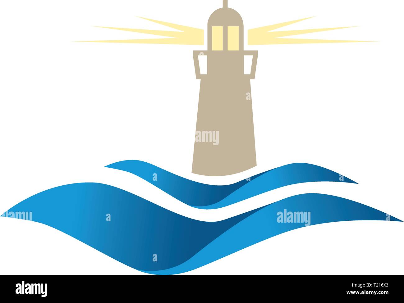 lighthouse and ocean waves, logo icon Stock Vector Image & Art - Alamy