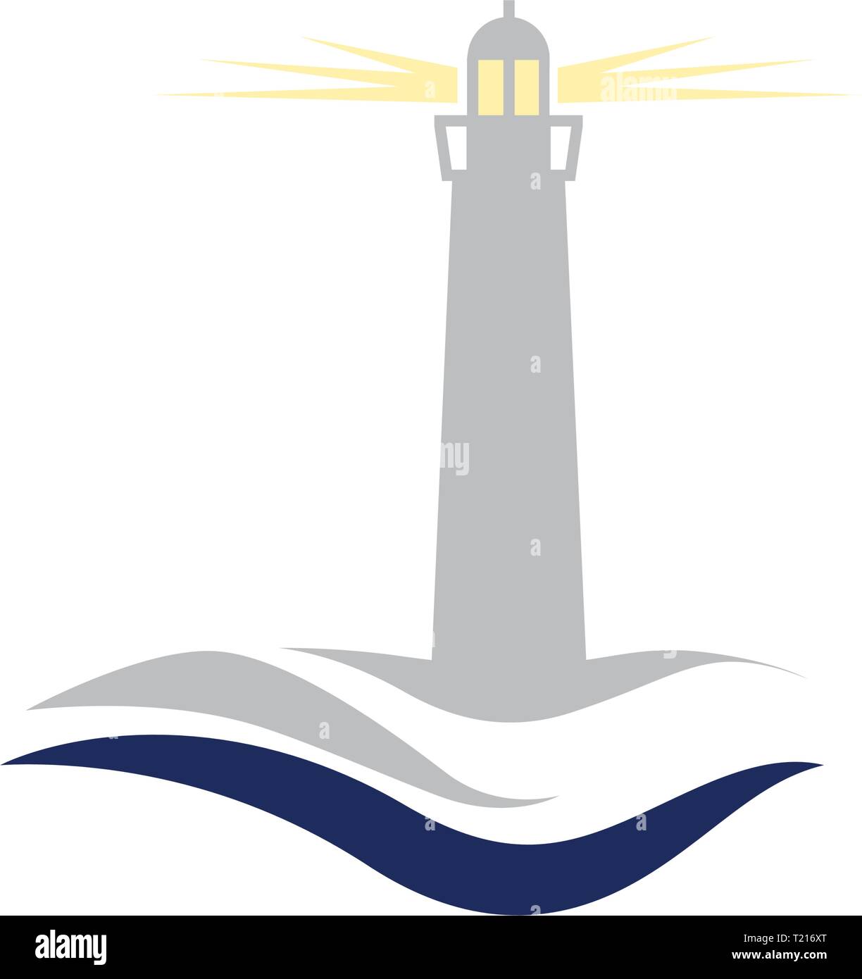 lighthouse and ocean waves, logo icon Stock Vector Image & Art - Alamy