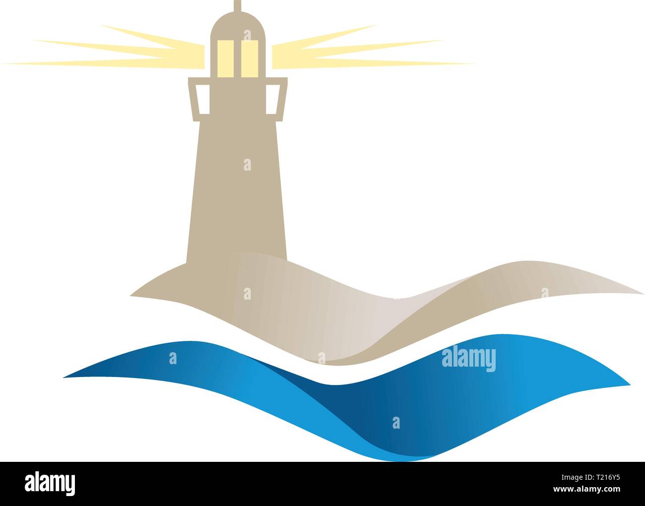 lighthouse and ocean waves, logo icon Stock Vector Image & Art - Alamy