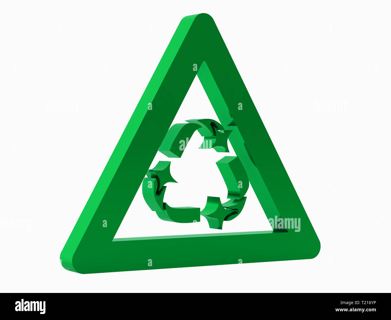 3d illustration over white backgrounds. The Universal Recycling Symbol ...