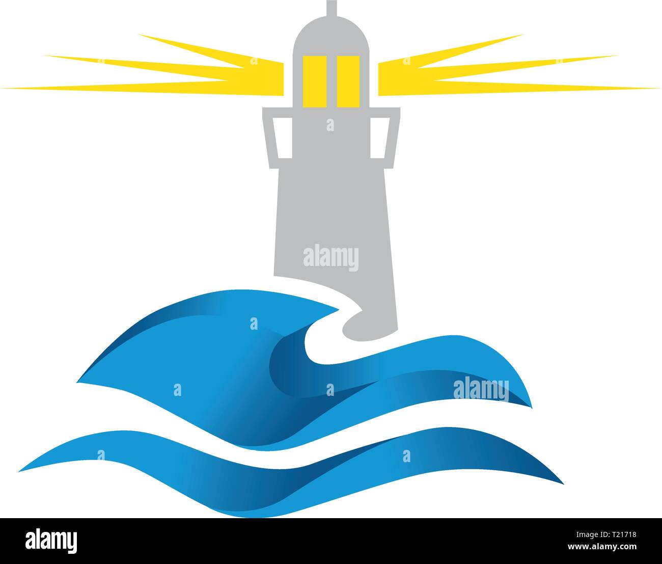 lighthouse and ocean waves, logo icon Stock Vector Image & Art - Alamy