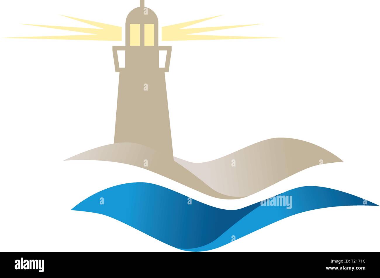 lighthouse and ocean waves, logo icon Stock Vector Image & Art - Alamy