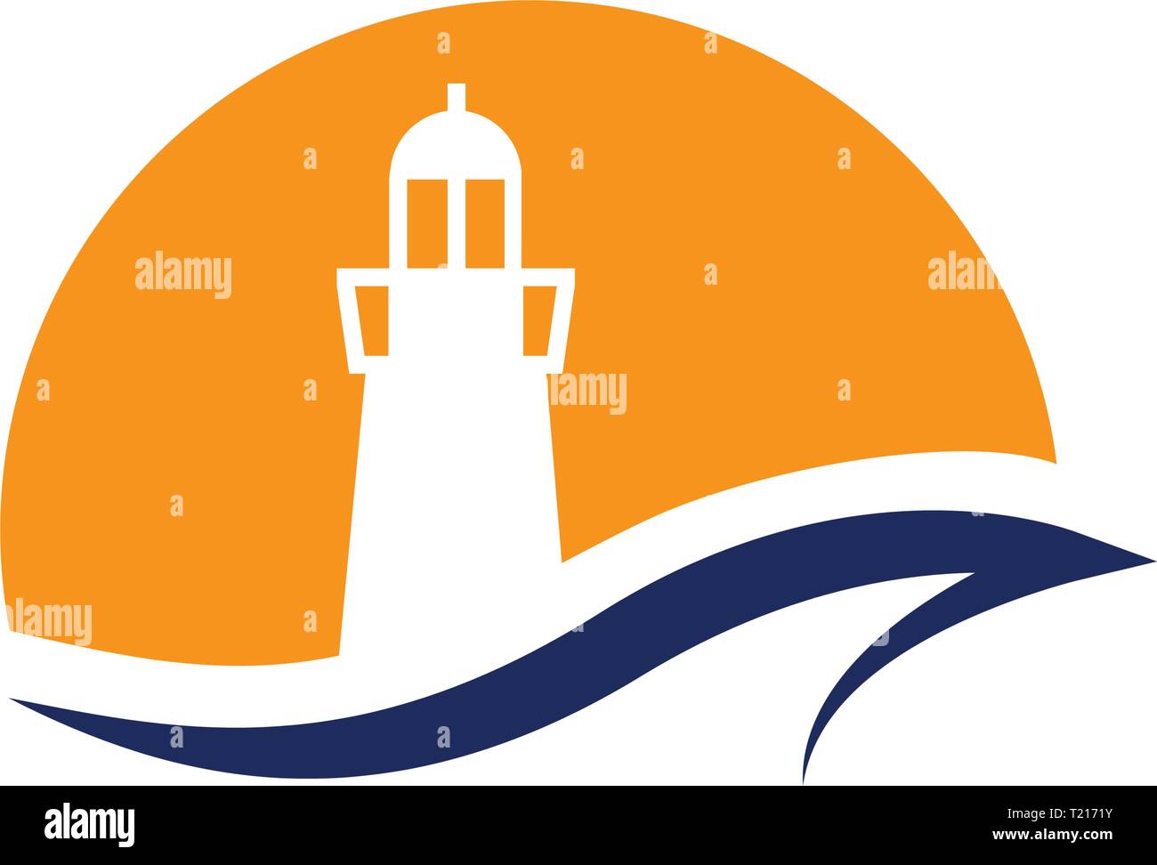 lighthouse and ocean waves, logo icon Stock Vector Image & Art - Alamy
