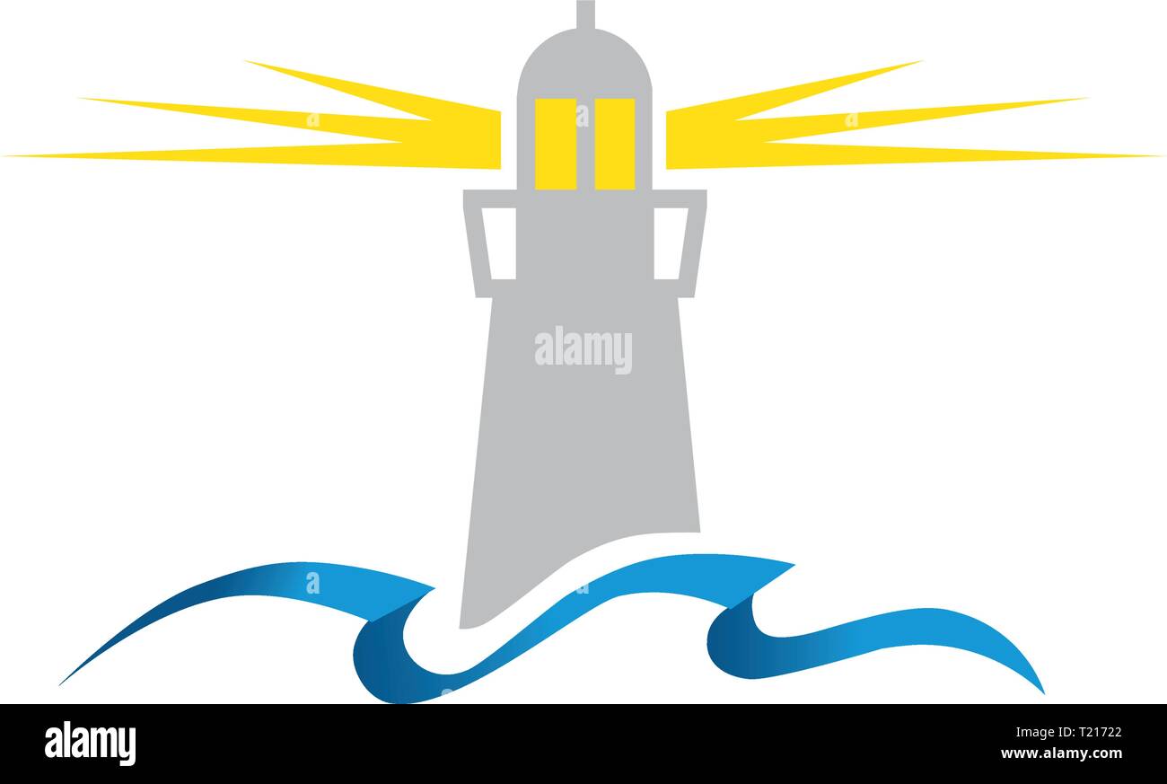 lighthouse and ocean waves, logo icon Stock Vector Image & Art - Alamy