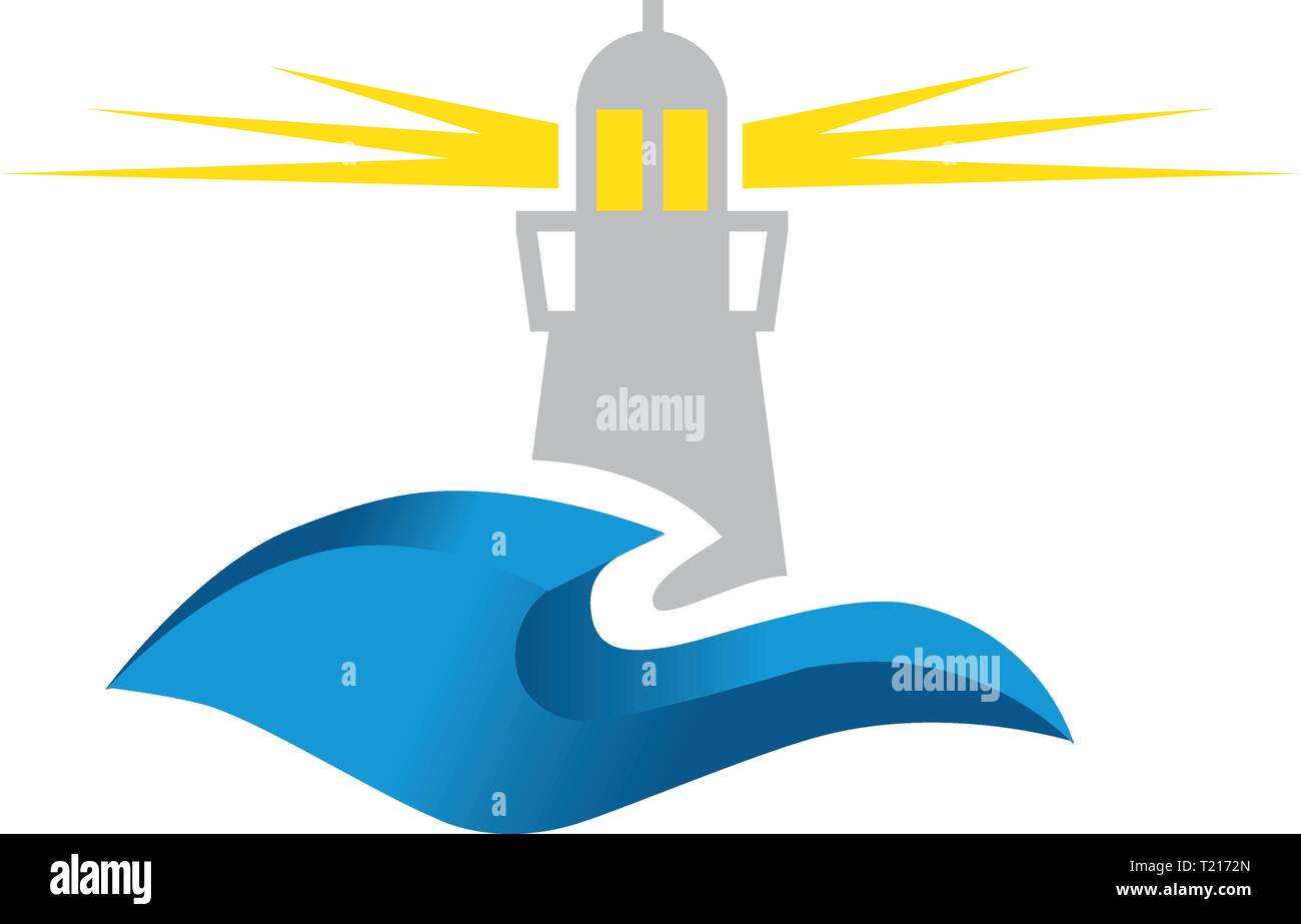 lighthouse and ocean waves, logo icon Stock Vector Image & Art - Alamy