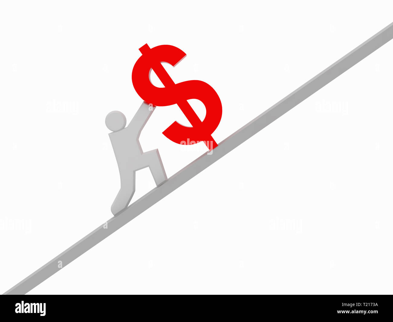 High resolution image man and dollar. 3d illustration over white ...