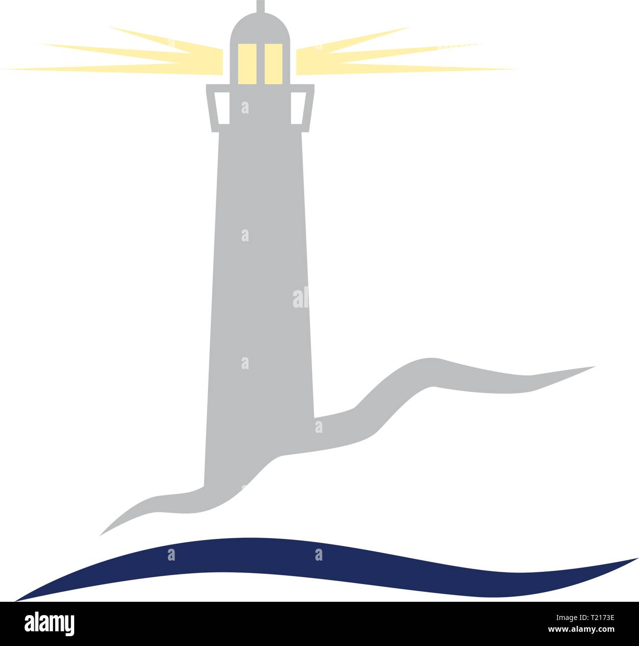 lighthouse and ocean waves, logo icon Stock Vector Image & Art - Alamy