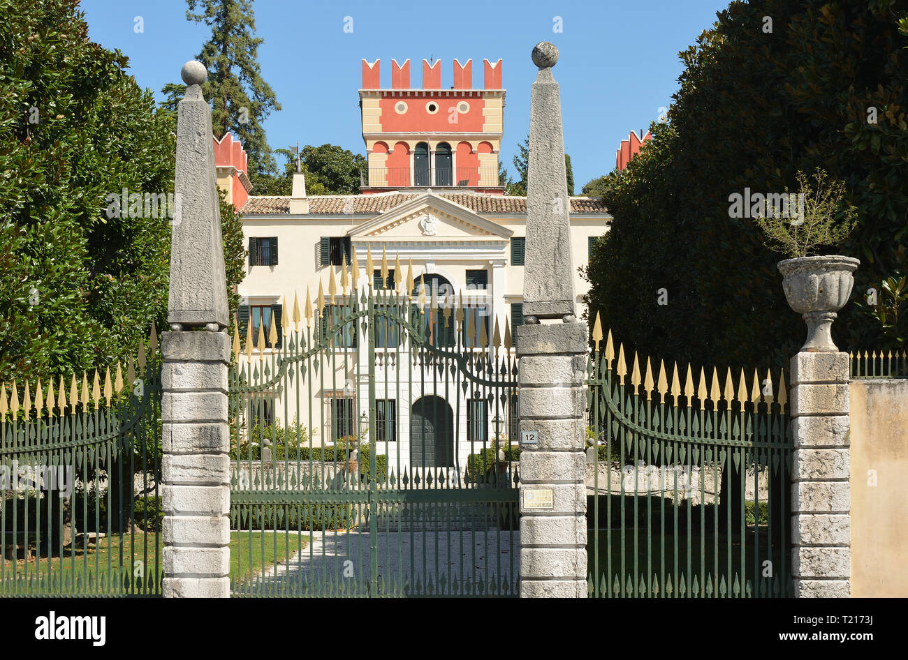 Villa Albertini from the 16th century in Garda on Lake Garda - Italy ...