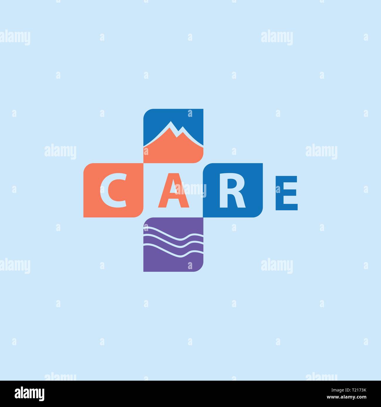 care medical logo design template Stock Vector Image & Art - Alamy
