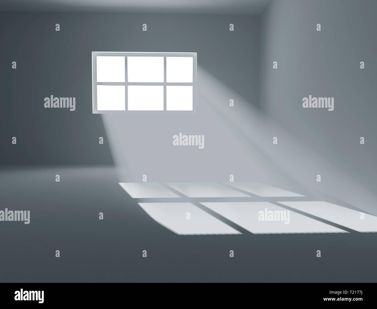 High resolution image. 3d rendering the empty room with window Stock ...