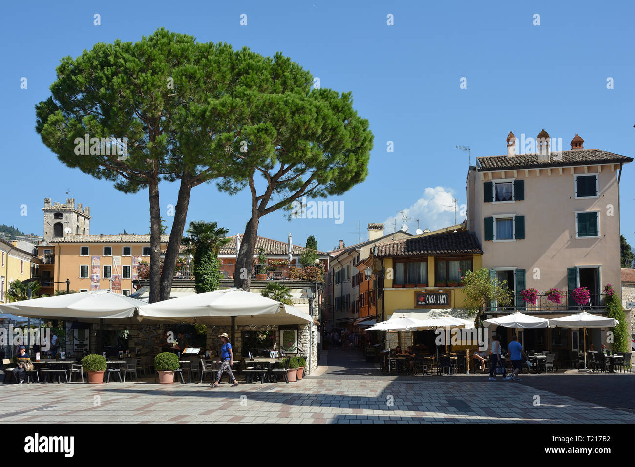 Historical center of the city of Garda on Lake Garda - Italy Stock ...