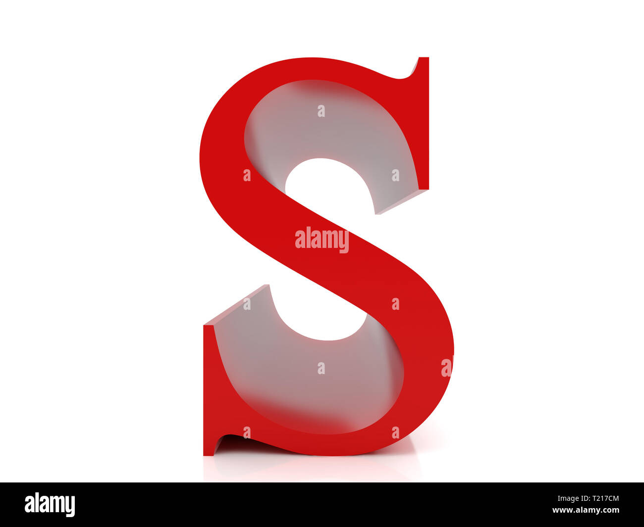 3d illustration over white backgrounds. High resolution image. Letter S ...