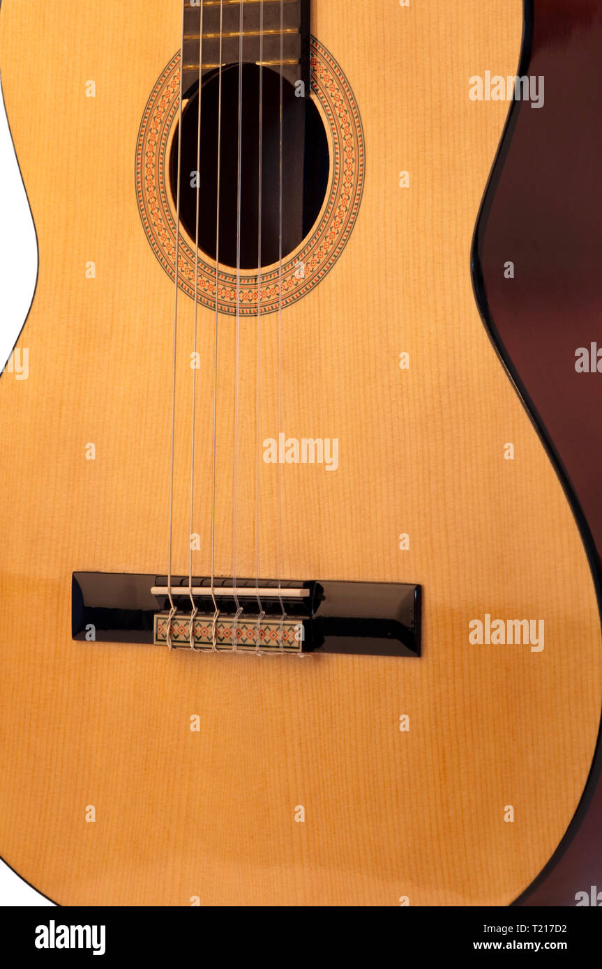 High resolution image. Classical acoustic guitar, isolated on white ...