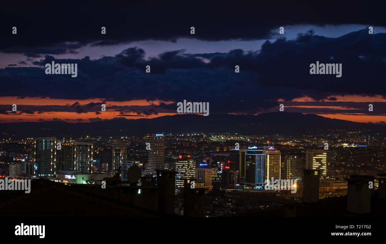 Bursa night Cityscape Stock Photo - Alamy