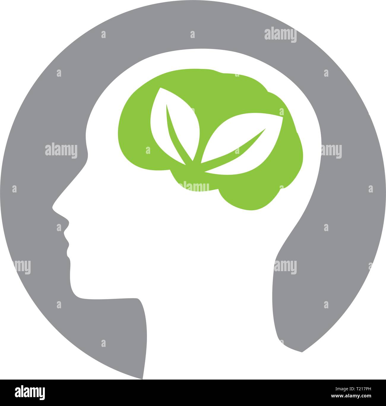 abstract, leaves inside human brain, logo icon Stock Vector Image & Art ...