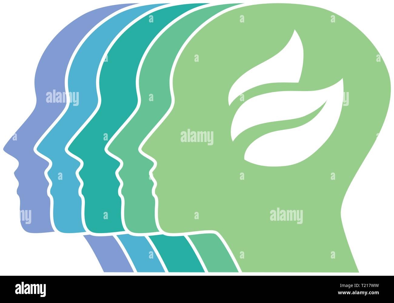abstract, leaves inside human brain, logo icon Stock Vector Image & Art ...