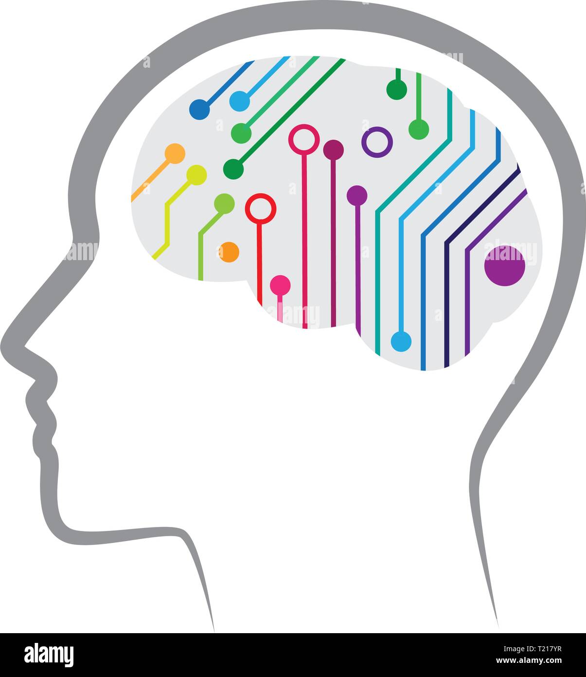 Digital brain circuit logo hi-res stock photography and images - Alamy