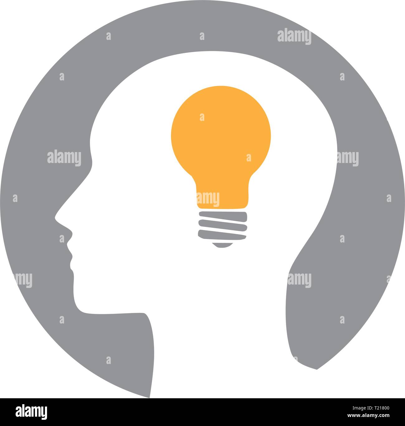 light bulb inside human head Stock Vector Image & Art - Alamy