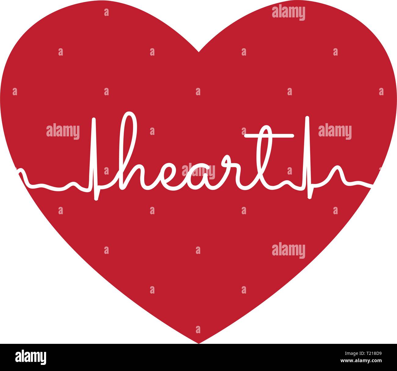 red heart line Stock Vector Image & Art - Alamy
