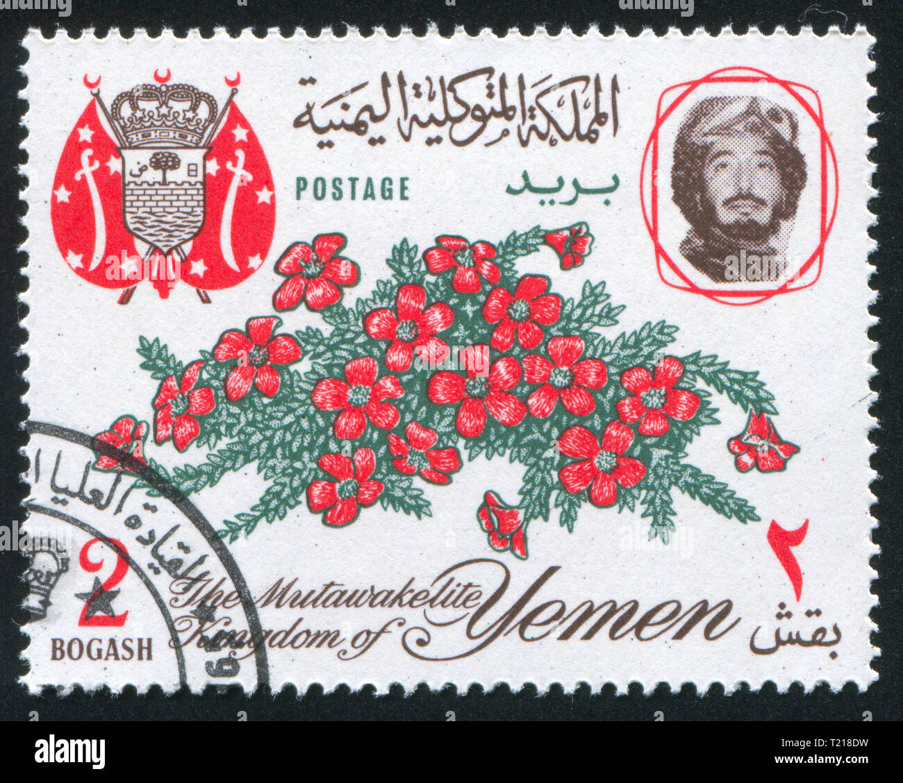 YEMEN - CIRCA 1968: stamp printed by Yemen, shows flower, circa 1968 ...