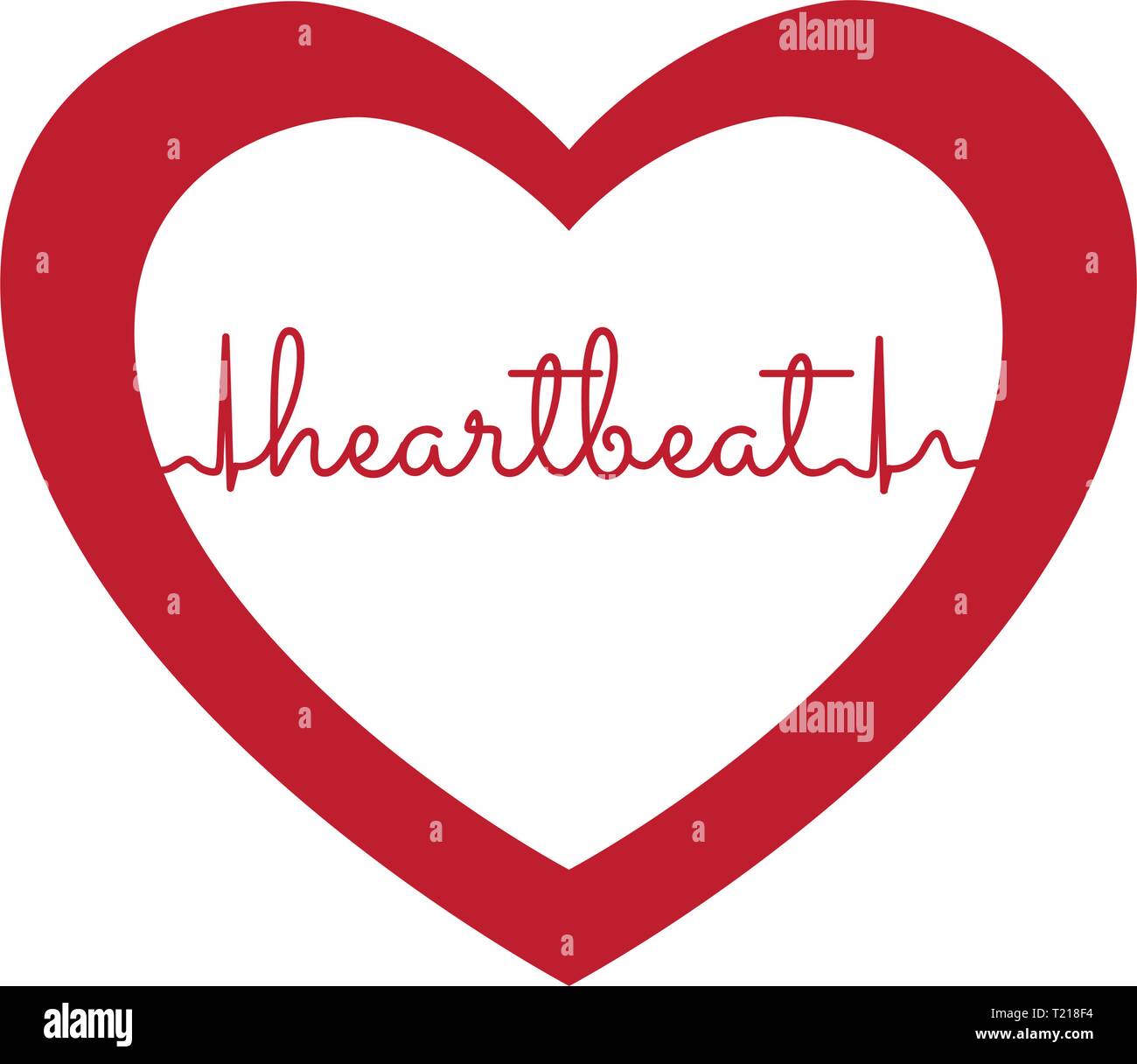 red heart line Stock Vector Image & Art - Alamy