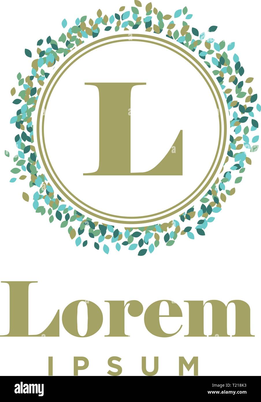 leaves wreath, monogram emblem Stock Vector Image & Art - Alamy