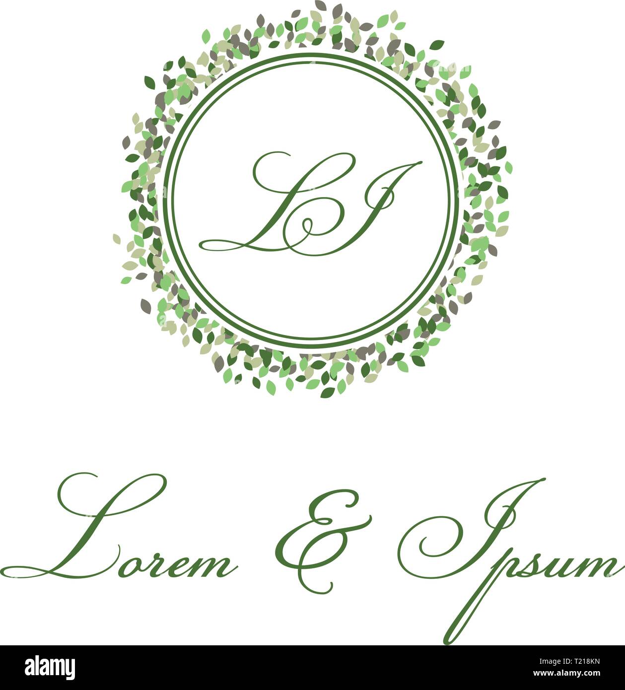 Round monogram vectors hi-res stock photography and images - Alamy