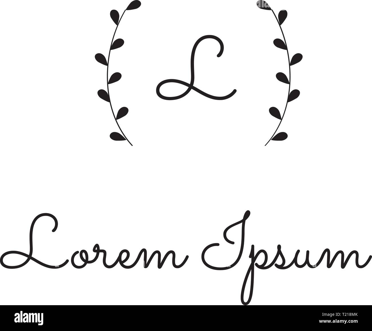 Leaf circle monogram Cut Out Stock Images & Pictures - Alamy