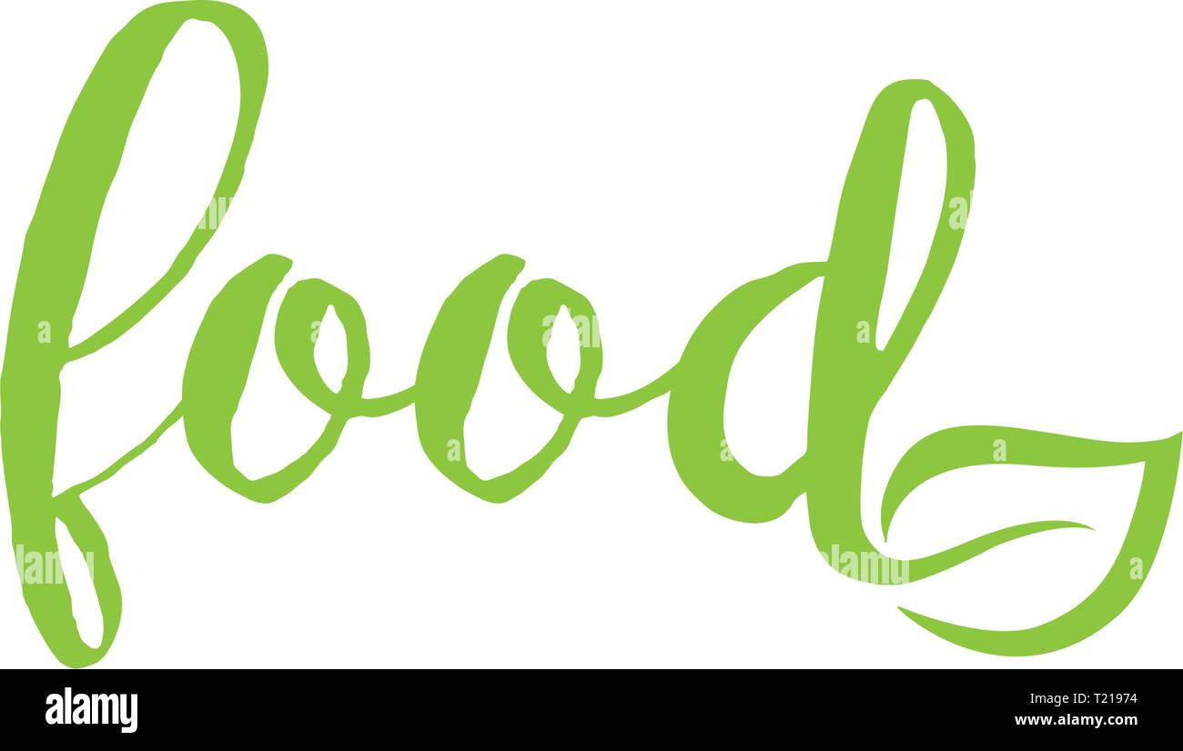 typography: word food and leaves illustration Stock Vector Image & Art ...