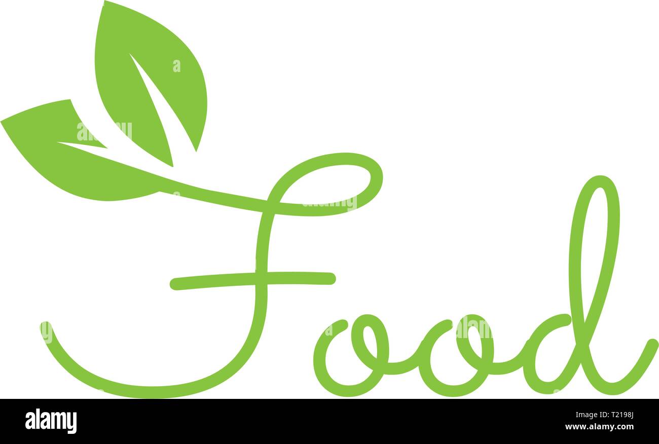 typography: word food and leaves illustration Stock Vector Image & Art ...