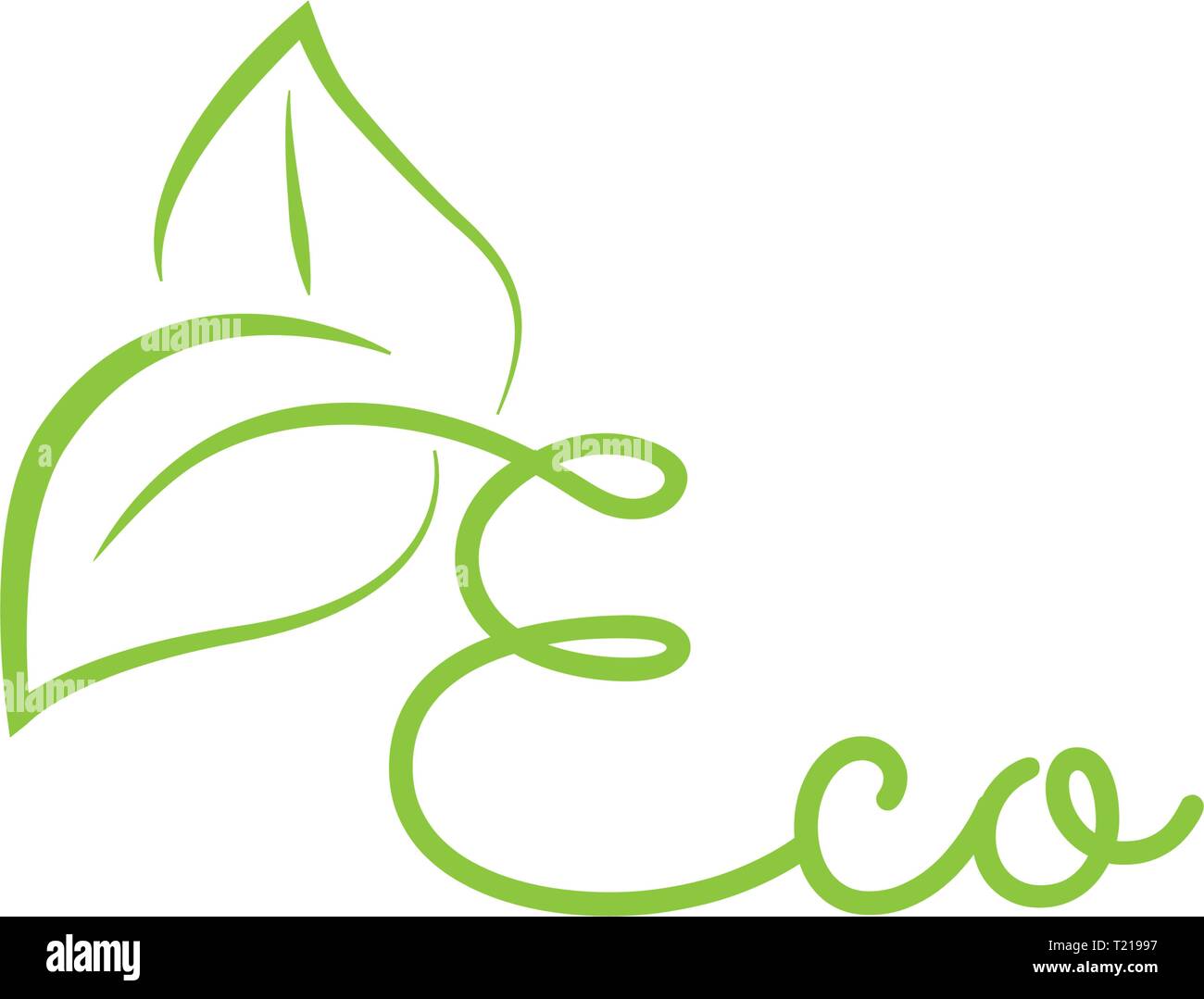 green leaves, logo template Stock Vector Image & Art - Alamy