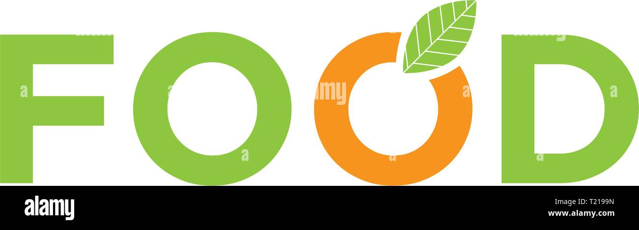 typography: word food and leaves illustration Stock Vector Image & Art ...
