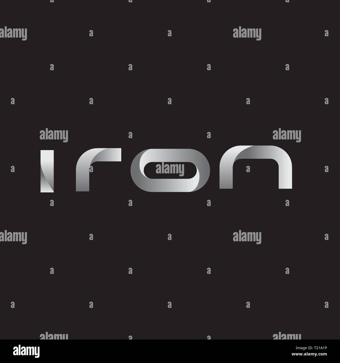 futuristic metallic design, vector word iron Stock Vector Image & Art ...