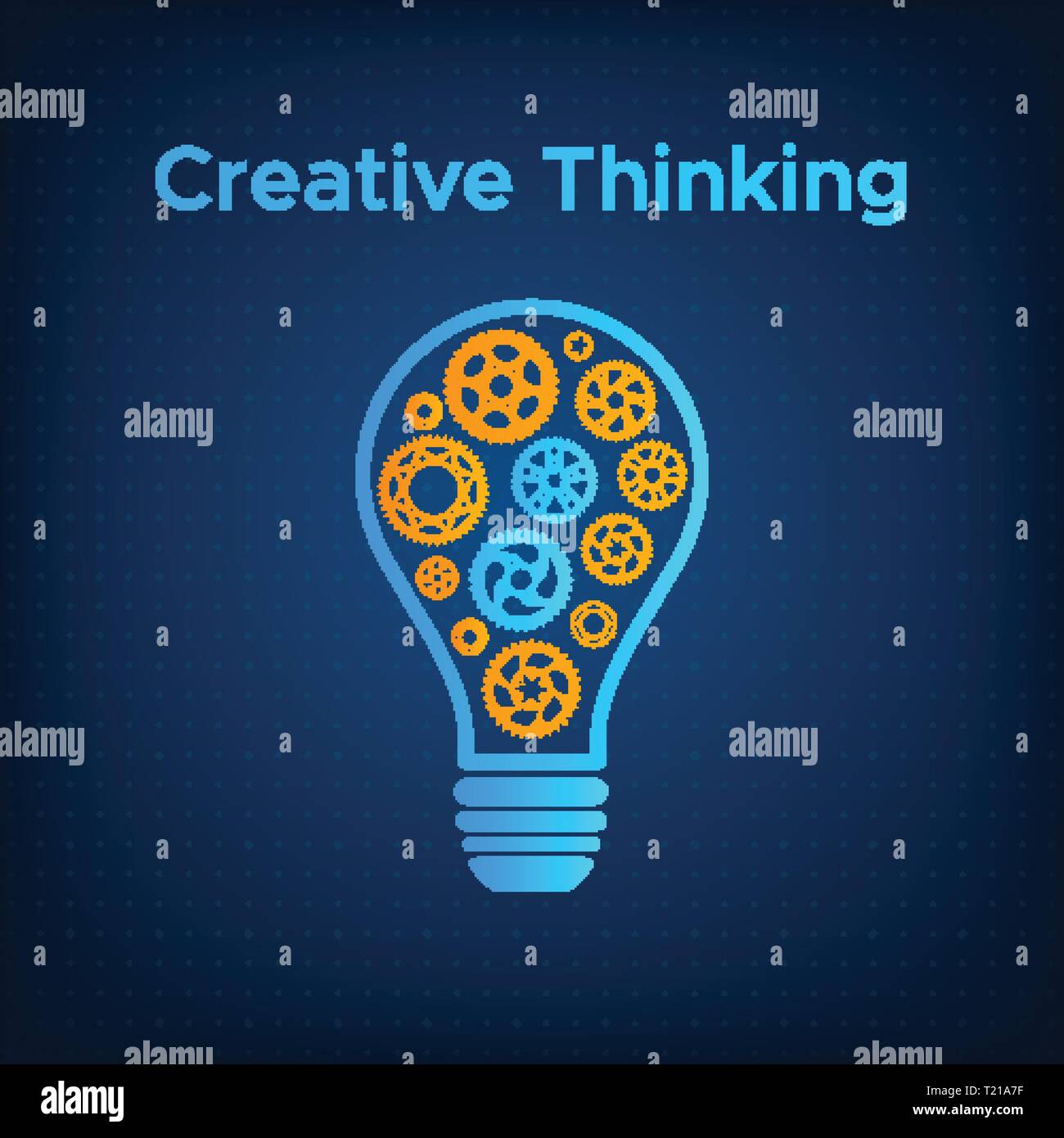 Cogwheel lightbulb creative idea concept vector illustration. Creative ...