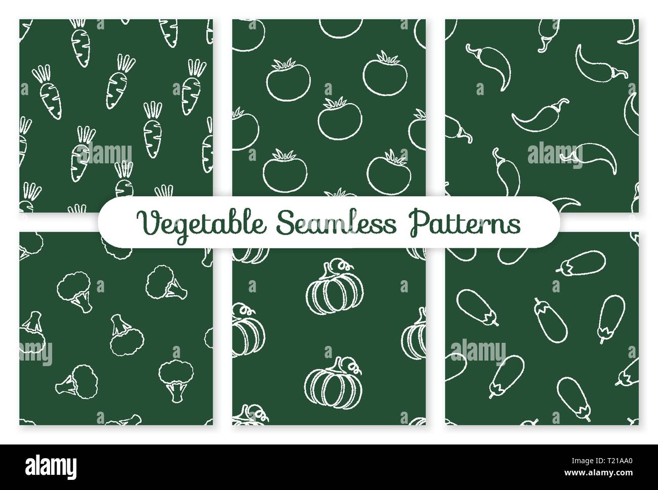 Decorative seamless chalk contour chilli vegetable pattern. Retro ...