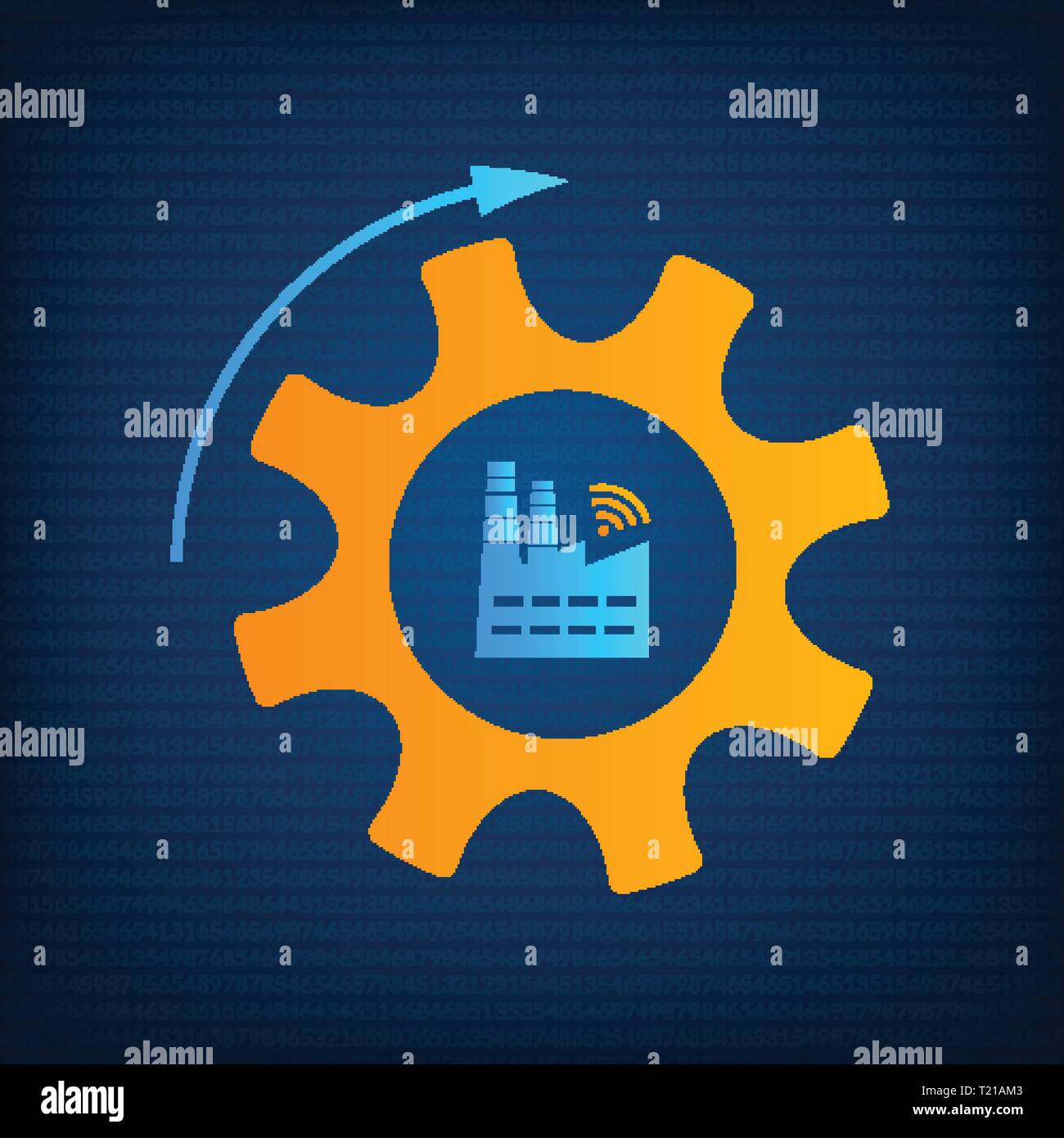 Factory and gear icon industry 4.0 concept vector illustration ...